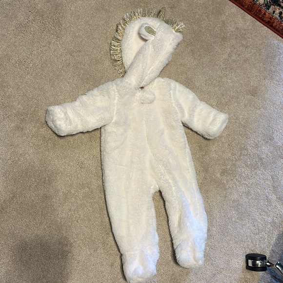 Mud Pie | One Pieces | Mud Pie Ivory Unicorn Baby Bunting Zip Up Size ...